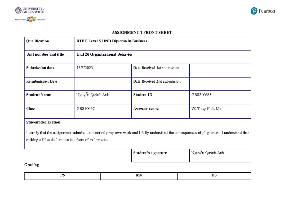 5064.Assignment 2 - pass nhe - ASSIGNMENT 1 FRONT SHEET Qualification ...