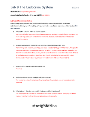 BIO201 Lab 6 - Complete DOC - Student Name: Harpreet Singh Sandhu ...
