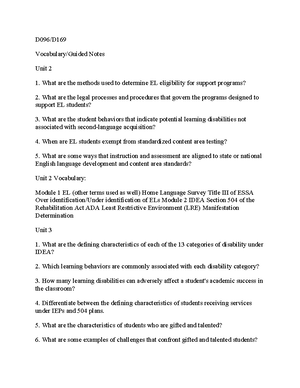 D096 d169 m2 study guide - Module 2: Laws, Policies and Procedures that ...