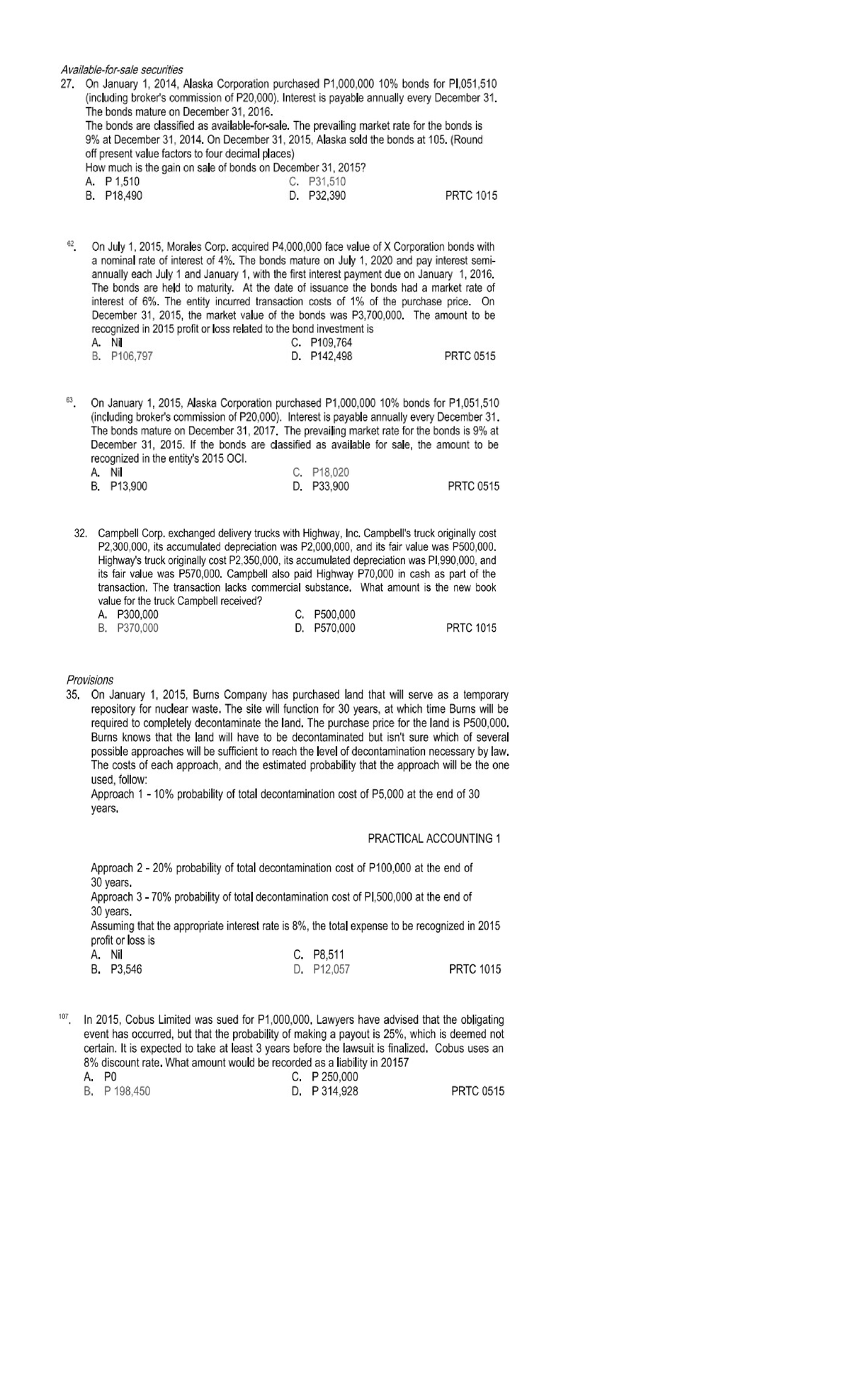 Need answer - BS accountancy - Studocu