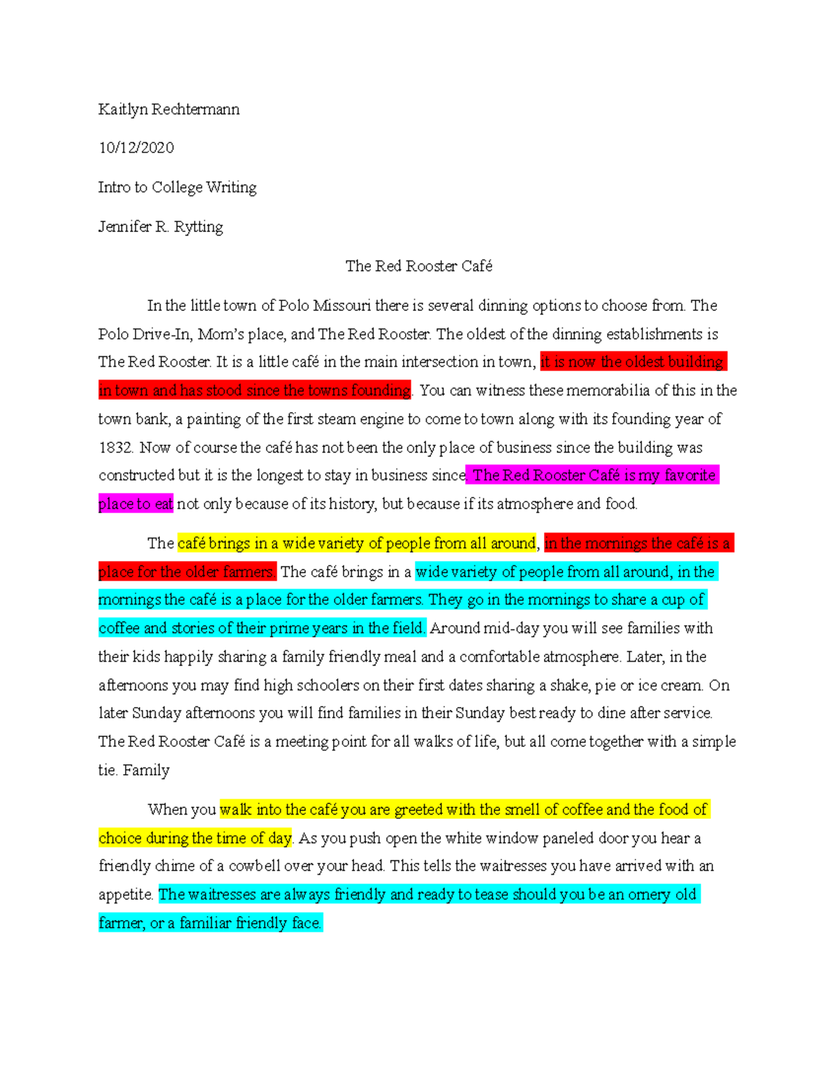 Essay 2 Draft 2-Rechtermann - Kaitlyn Rechtermann 10/12/ Intro to ...