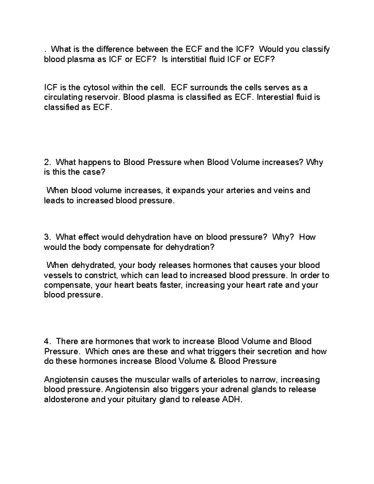 Fluid and electrolyte worksheet - . What is the difference between the ...