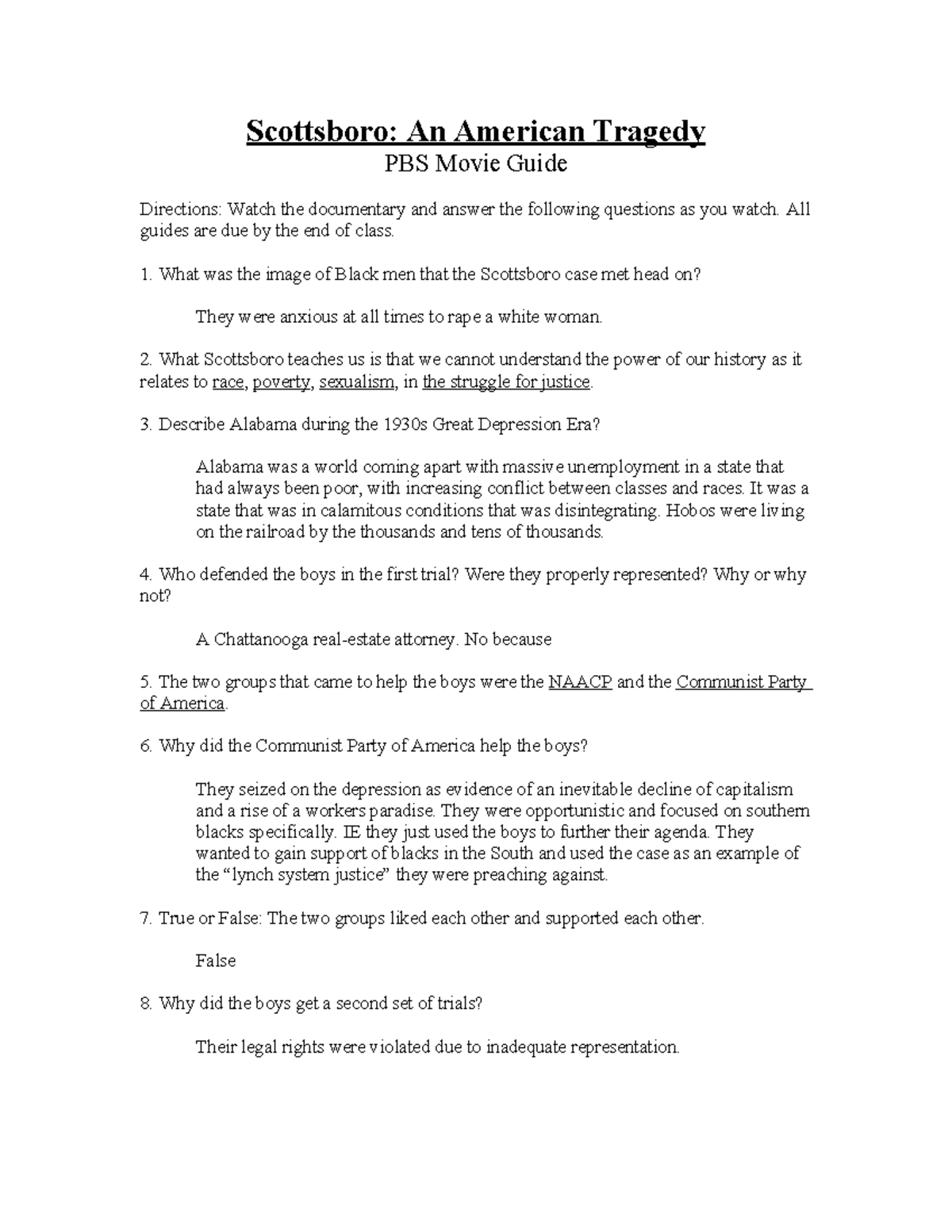 Movie guide answer key - …………….. - Scottsboro: An American Tragedy PBS ...