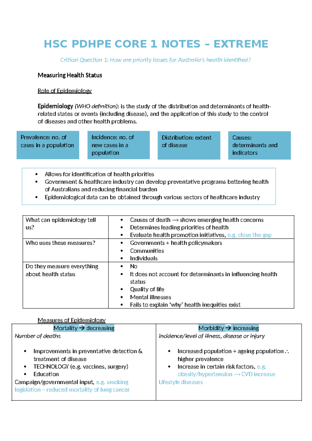 CORE 1 Notes - Extreme - HSC PDHPE CORE 1 NOTES – EXTREME Critical ...