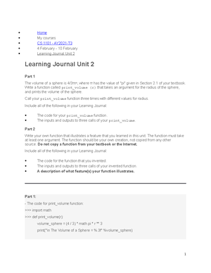 CS 1101 Learning Journal Unit 1 - Home My courses CS 1101 - AY2021-T 28 ...