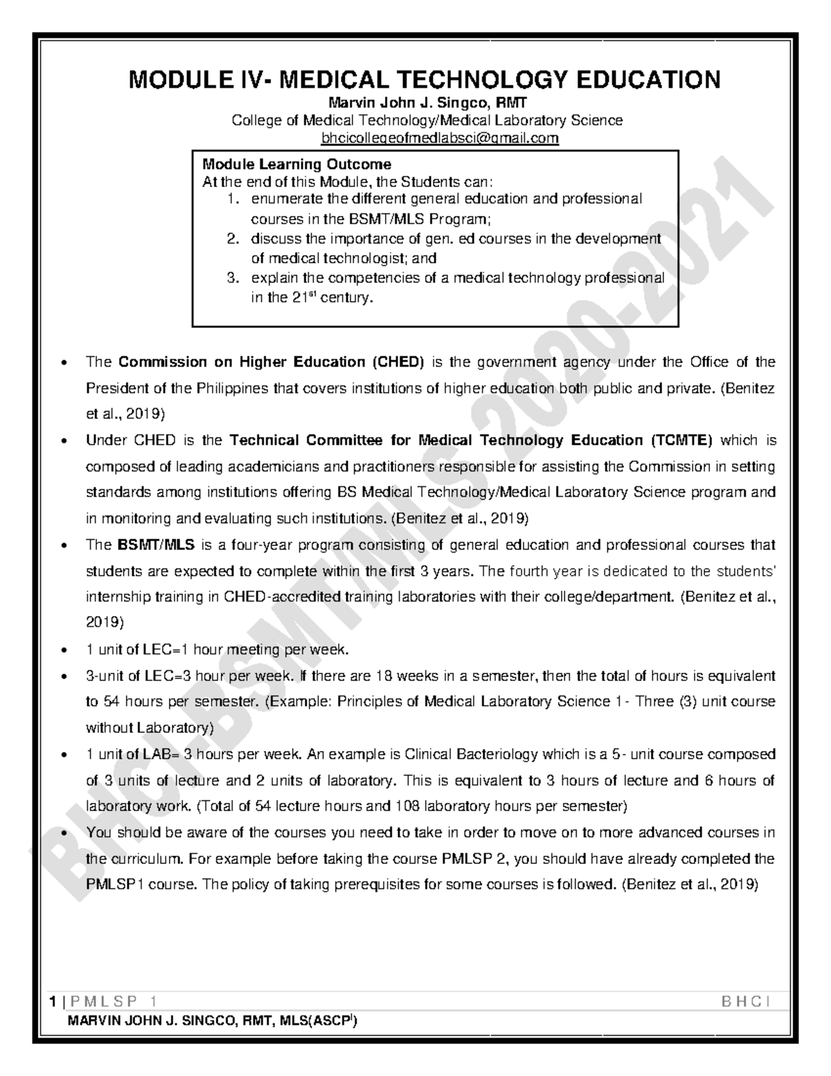 Pmlsp-1-Module-4- Medical- Technology- Education - 1 | P M L S P 1 B H ...