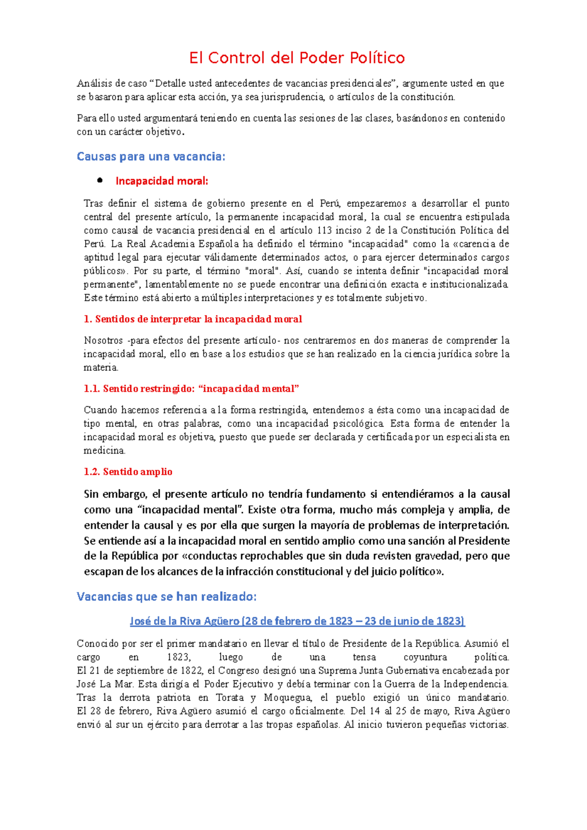 El Control del Poder Político - El Control del Poder Político Análisis ...