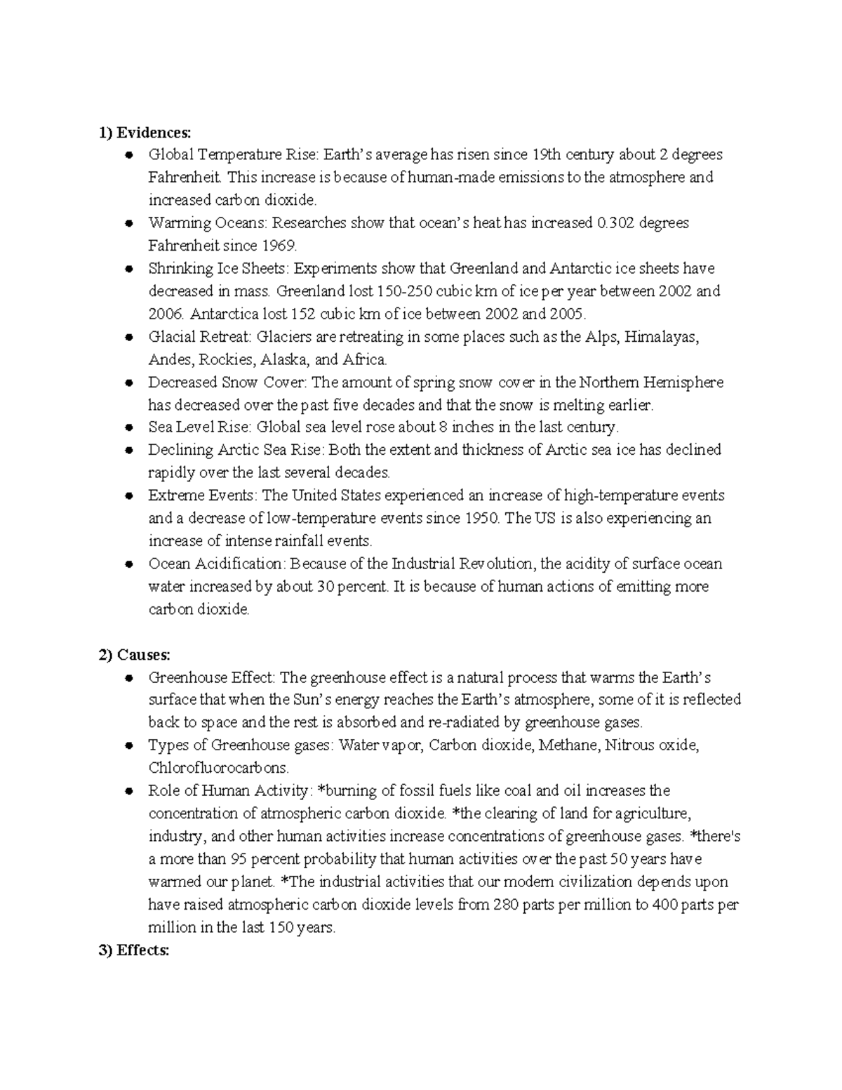Climate Change - Lecture notes 2,3 - 1) Evidences: Global Temperature ...