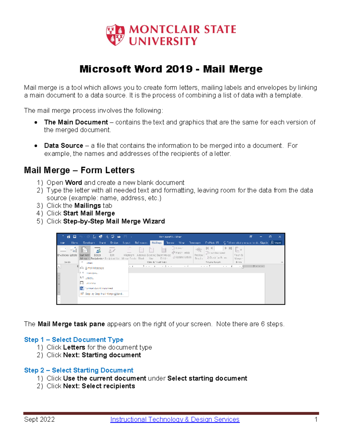 Using Mail Merge Word 2019 - Microsoft Word 201 9 - Mail Merge Mail ...