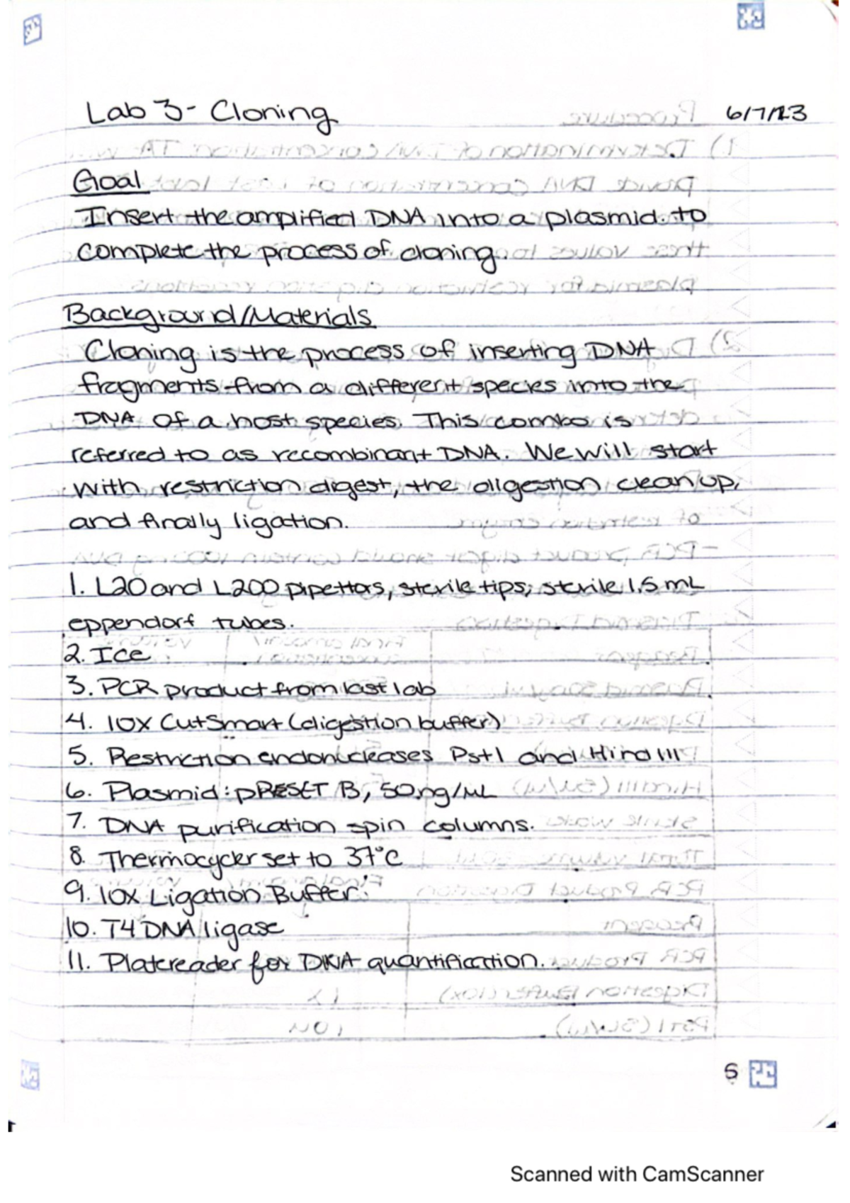 Pre lab Notebook - BCH467 - ASU - Studocu