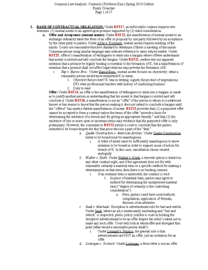 Contract Law Outline 2018 - CONTRACTS OUTLINE FALL 2018 OVERVIEW ...