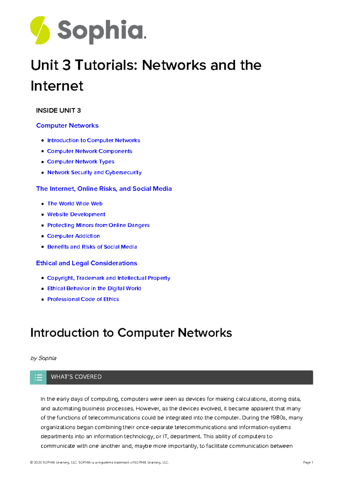 Unit 3 tutorials networks and the internet - Unit 3 Tutorials: Networks ...