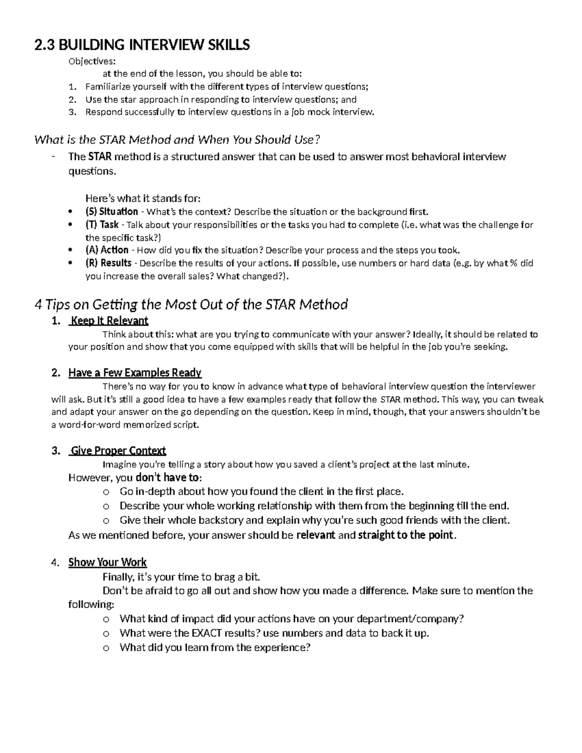 Building Interview Skills soft copy - 2 BUILDING INTERVIEW SKILLS ...