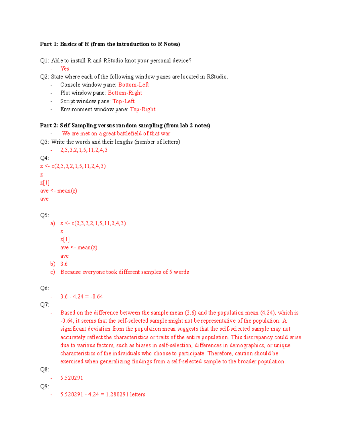 Lab assignment 1 - Spring 2024 Stats - Paula Bertisan - Part 1: Basics of R (from the ...