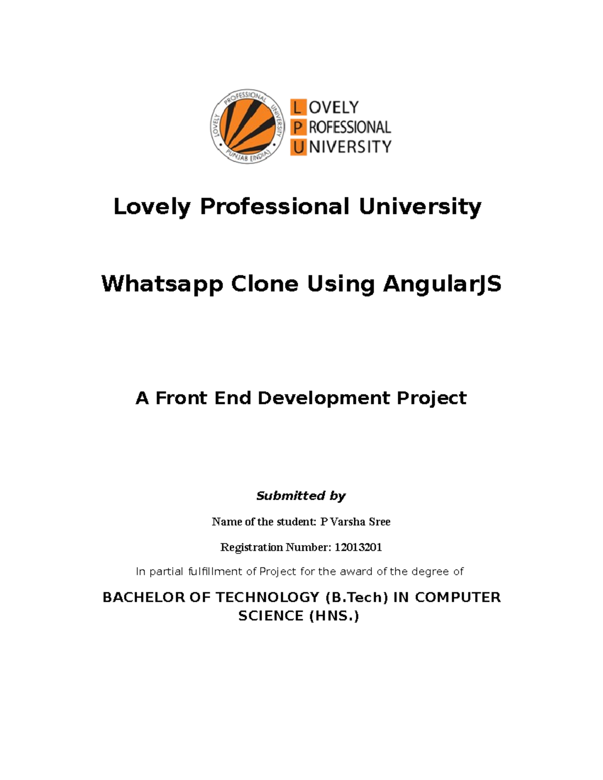 Whatsapp Clone Using Angularjs Lovely Professional University Whatsapp Clone Using Angularjs A