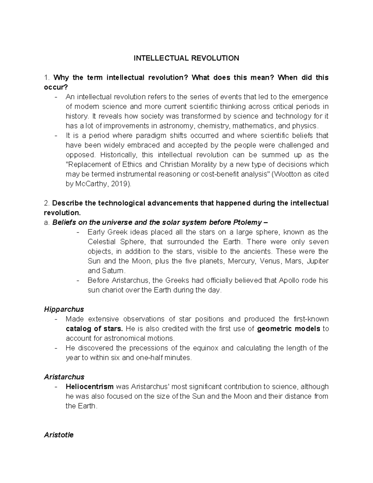 Intellectual- Revolution - INTELLECTUAL REVOLUTION Why the term ...