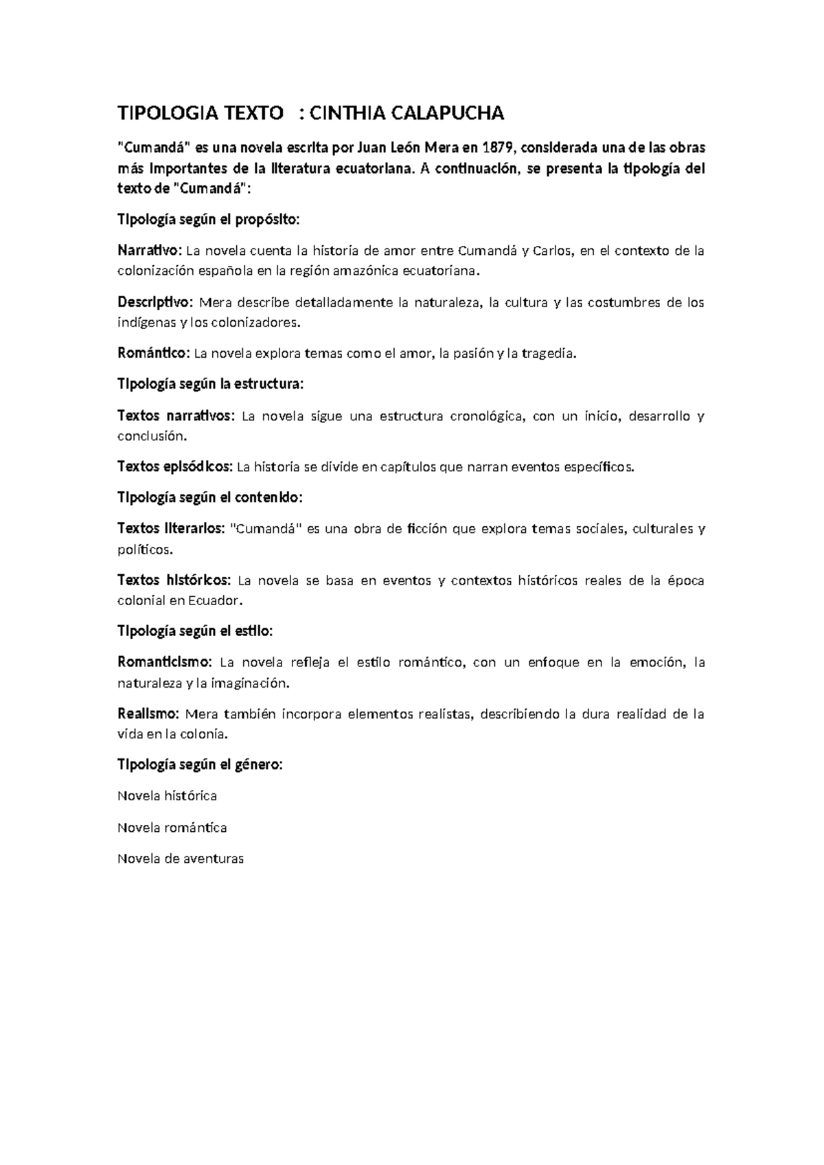 TEMA Tipologia Texto - analisis y resolucion - TIPOLOGIA TEXTO ...