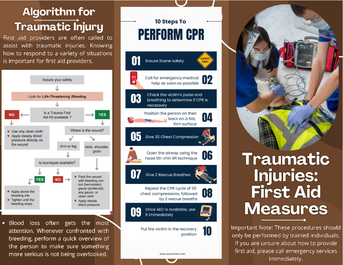 Traumatic Injury First Aid Measures - Algorithm for 10 Steps To ...