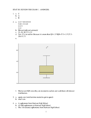 Exam 1 Review - Stat 301 Review (Exam 1) The following concepts are all ...
