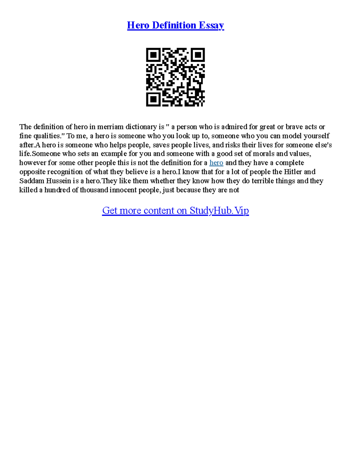Define A Hero Essay - Hero Definition Essay The definition of hero in ...