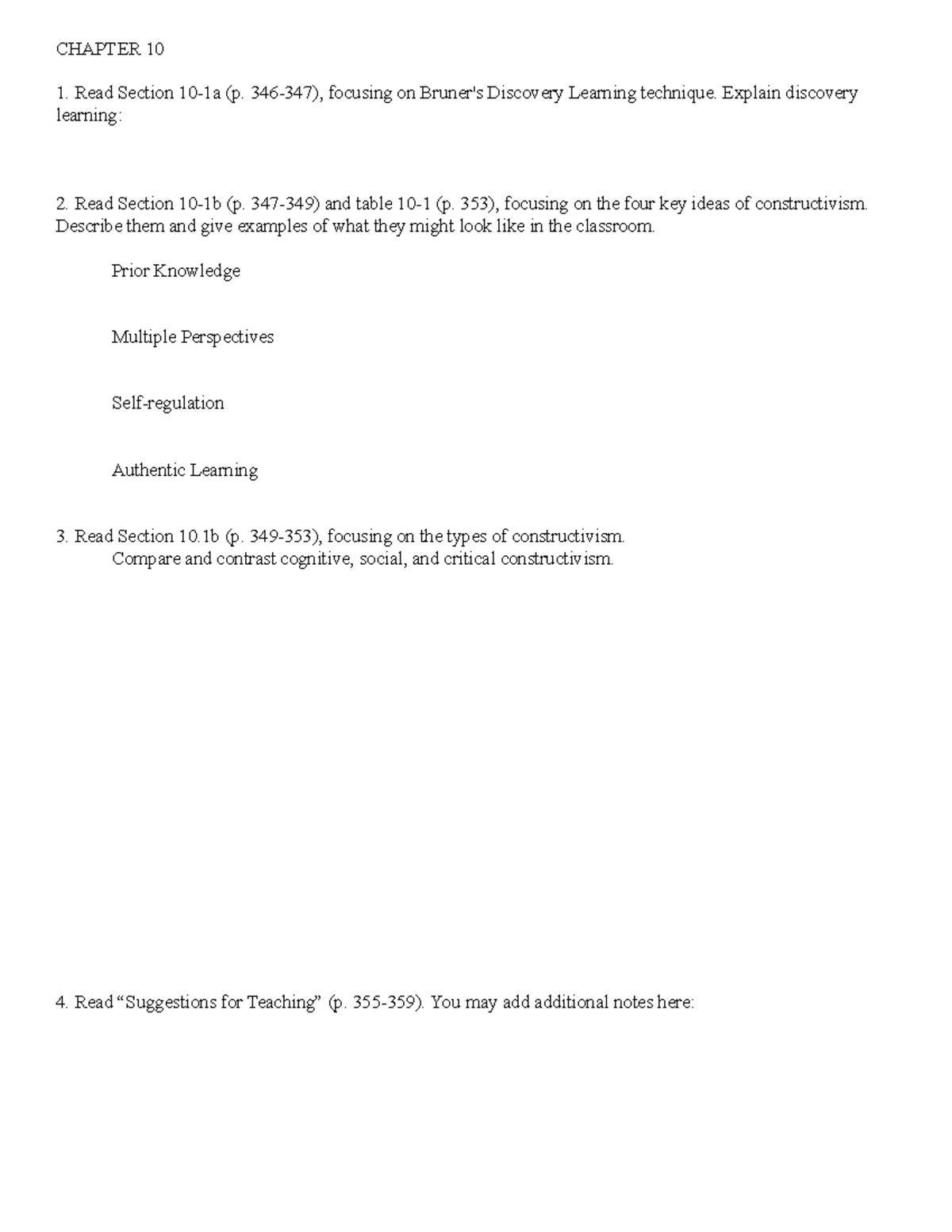 Copy of Chapter 10 Learning Guide - CHAPTER 10 Read Section 10-1a (p ...