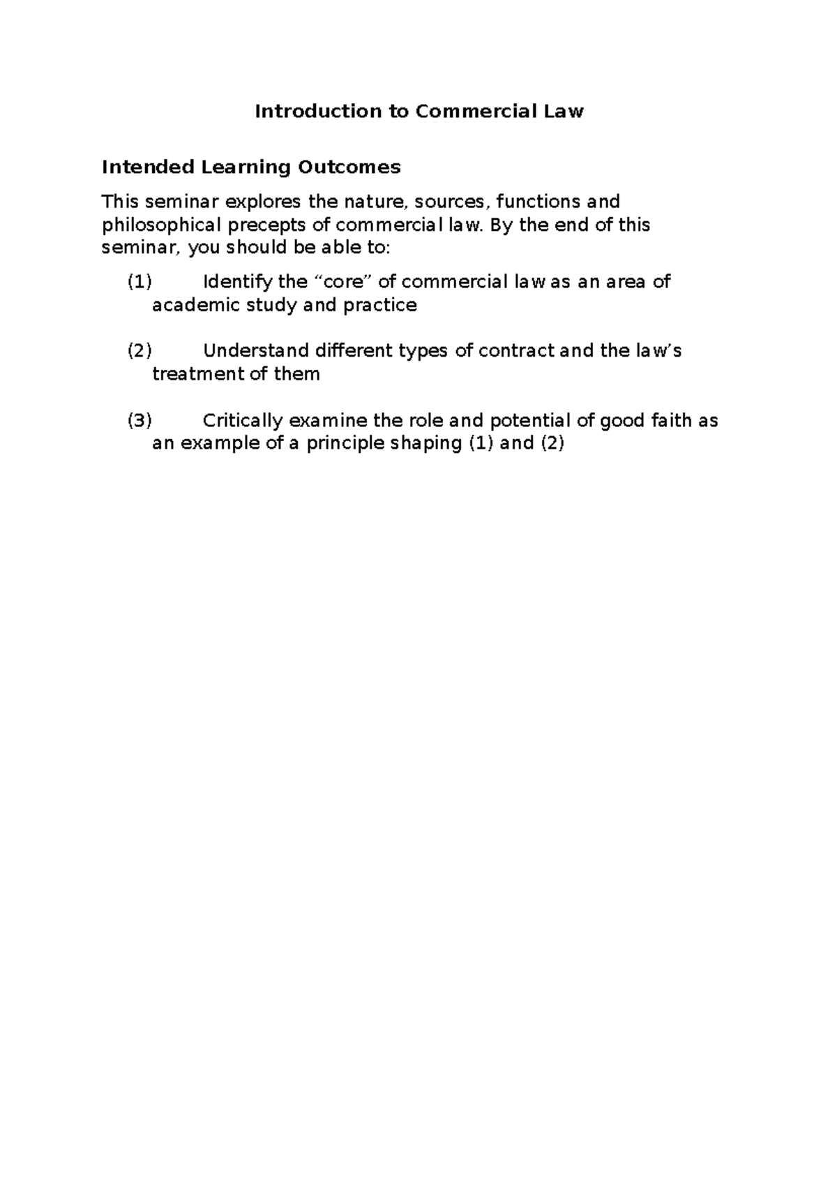Introduction to Commercial Law - Introduction to Commercial Law ...