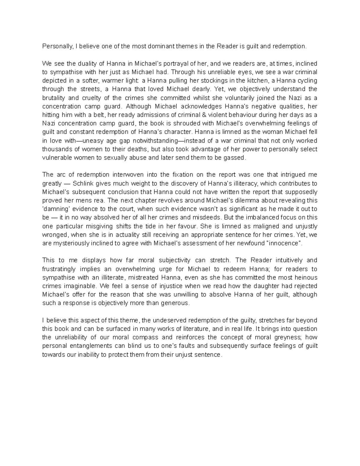 The Reader Notes and Samples - Personally, I believe one of the most ...