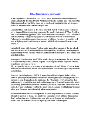 Conquest at Munich - These notes will help improve your essay about the ...