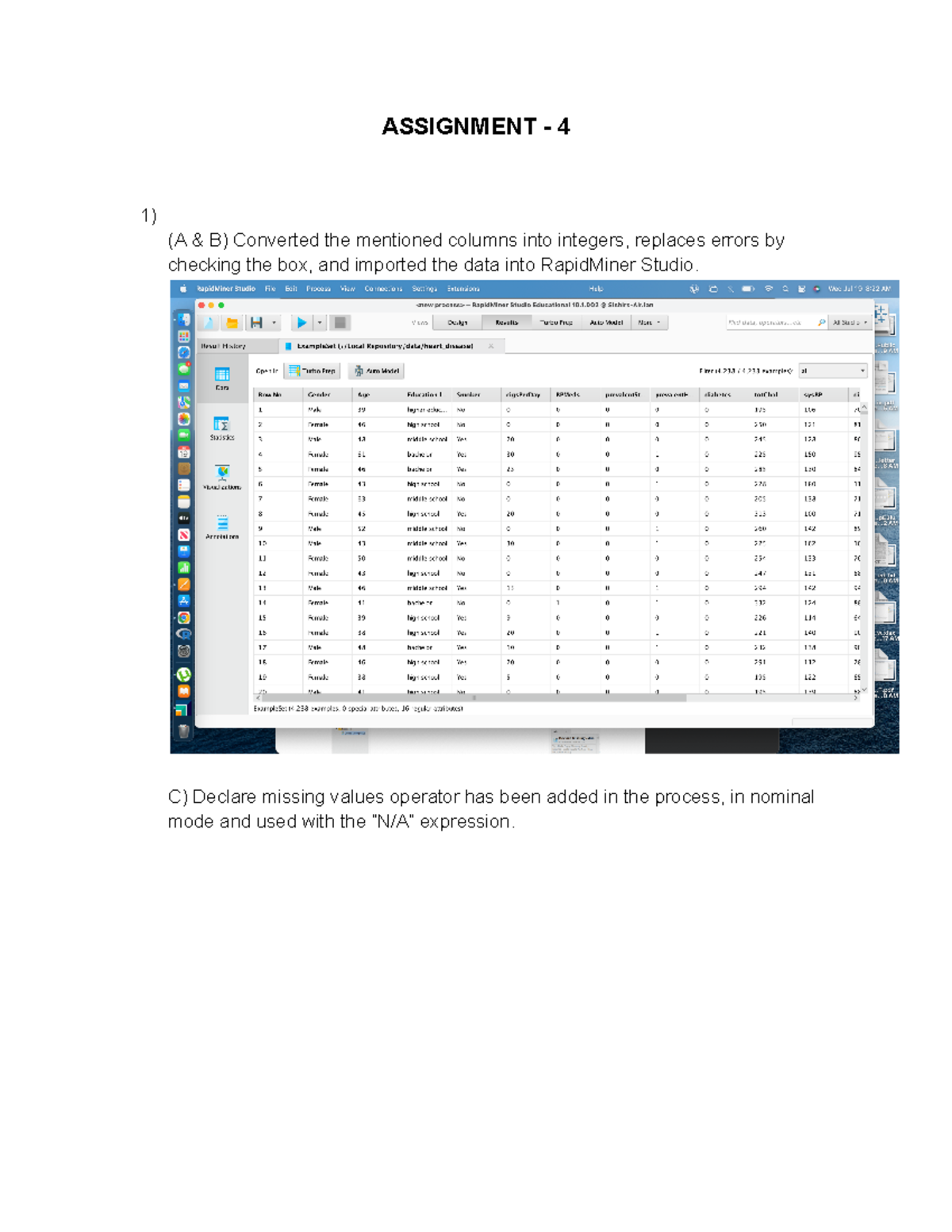 Assignment 4 5810 - Upload - ASSIGNMENT - 4 1) (A & B) Converted the mentioned columns into ...