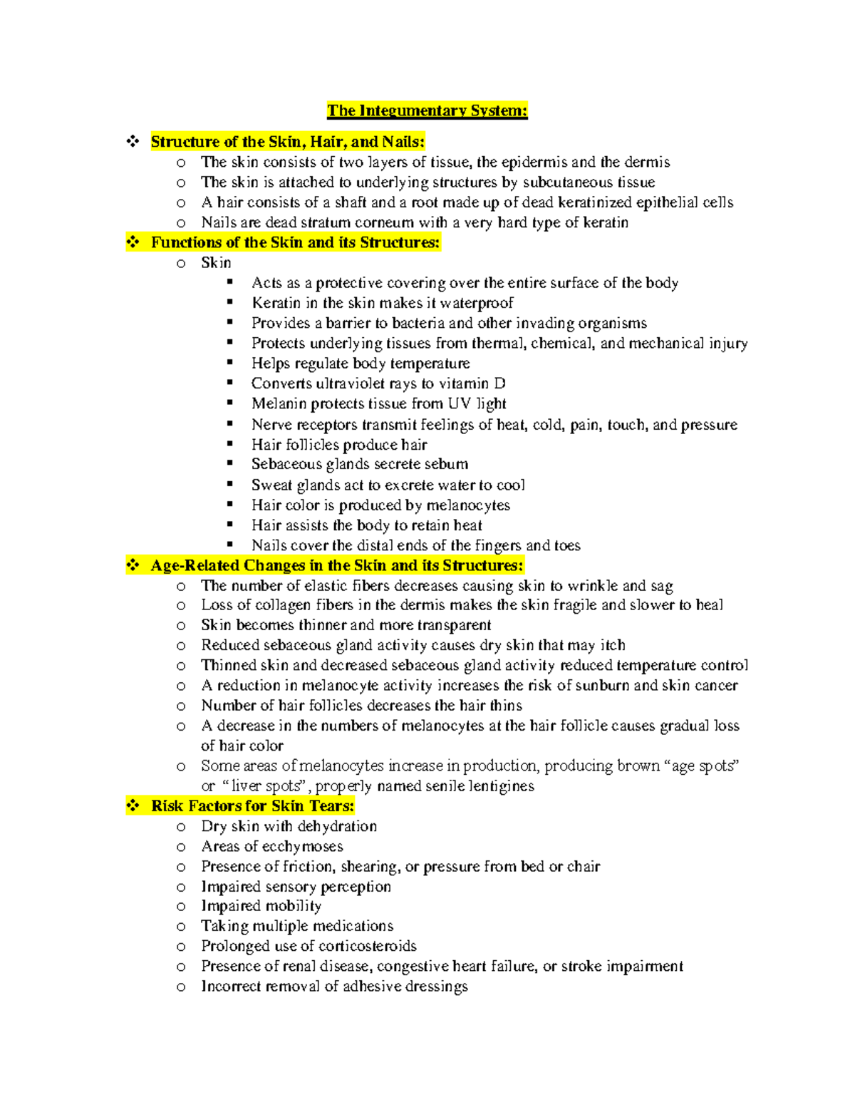 Chapter 42 Notes - The Integumentary System: Structure of the Skin ...