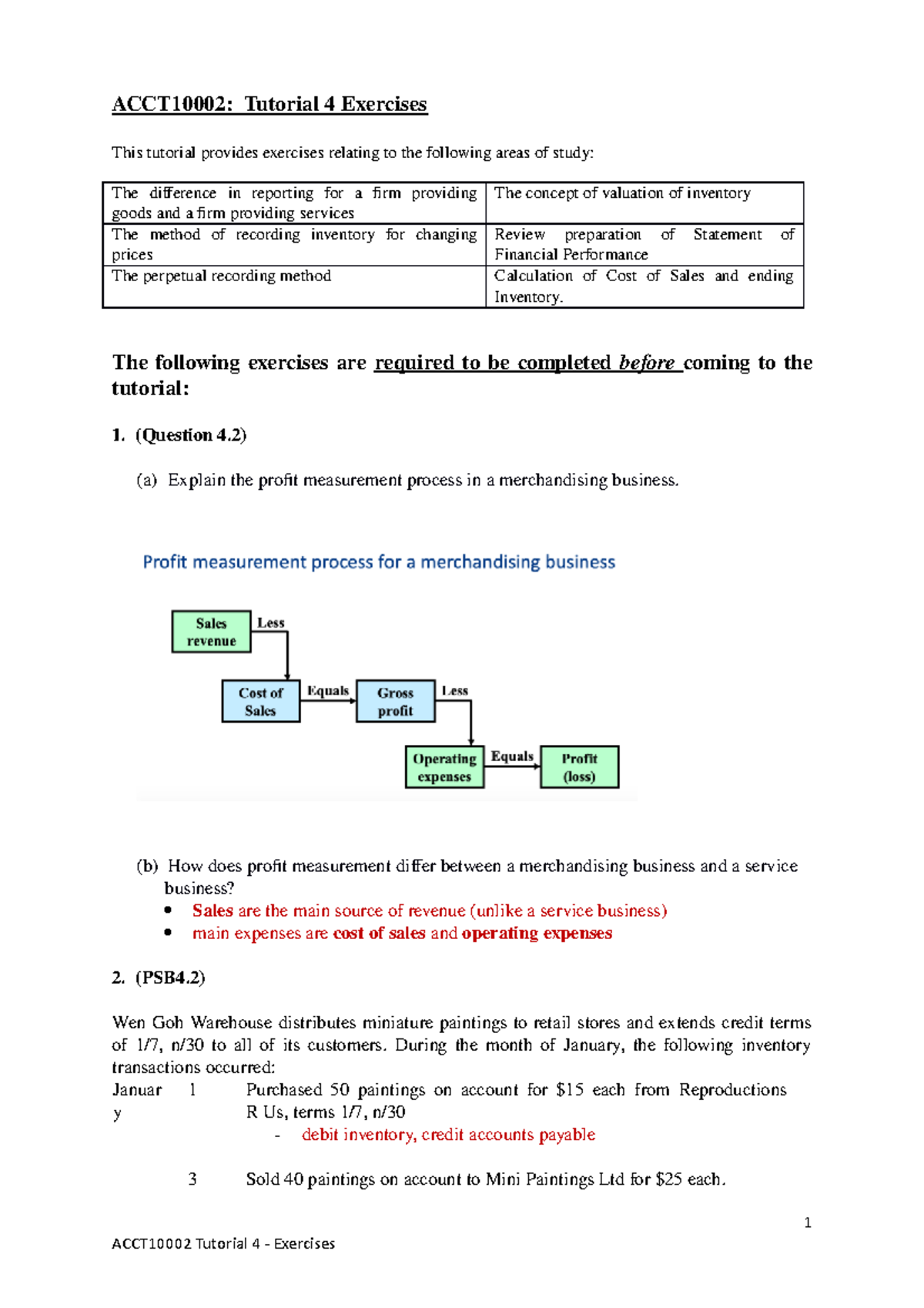 ACCT10002 Tutorial 4 Exercises - ACCT10002: Tutorial 4 Exercises This ...