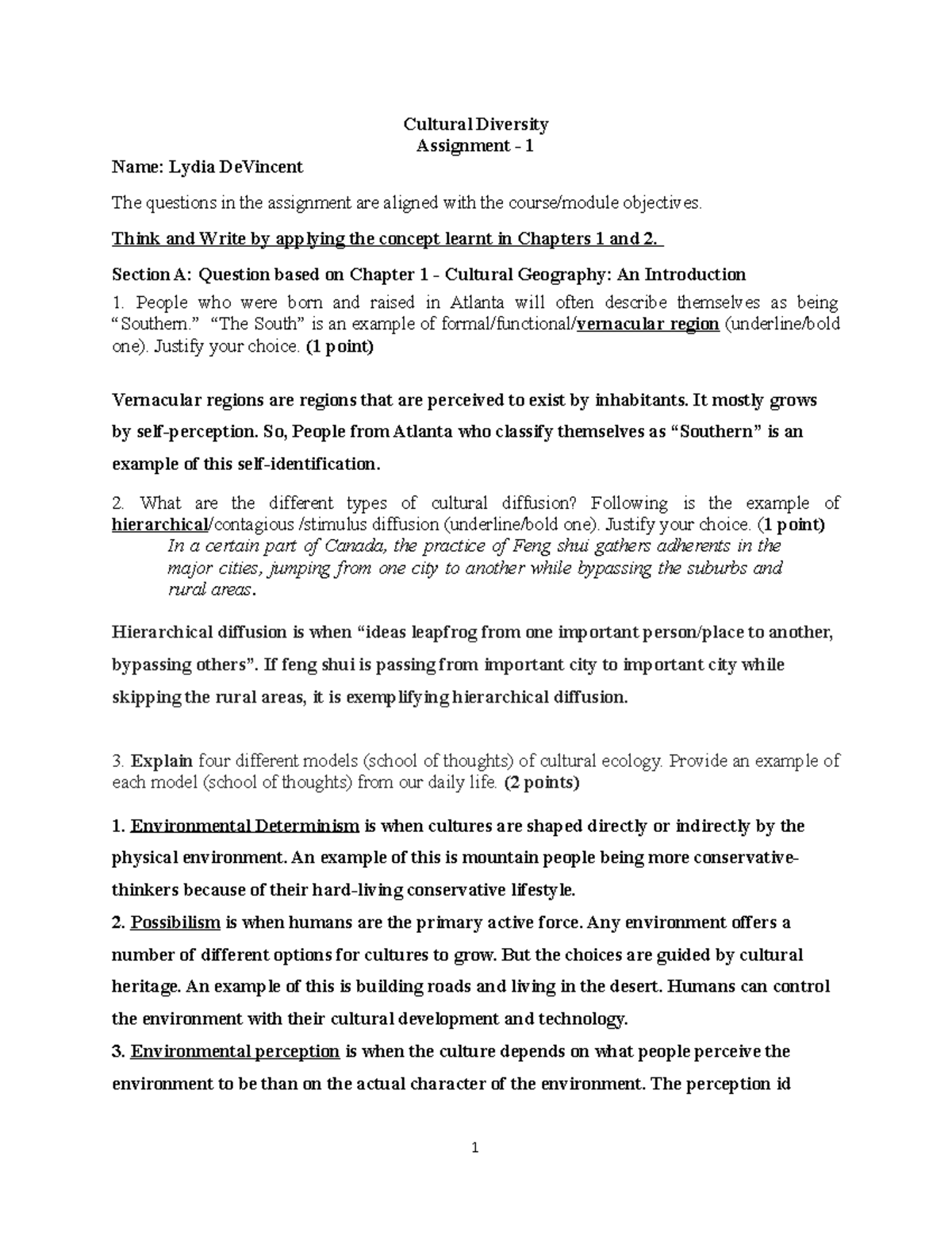 Assignment - 1 - Dr. Meera Chatterjee. After reading/lecturing each ...