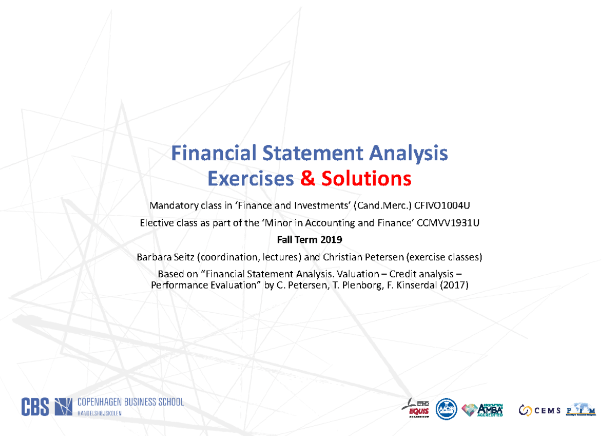 ALL past exams for the minor Financial Statement Analysis - Warning: TT: undefined function: 32 ...