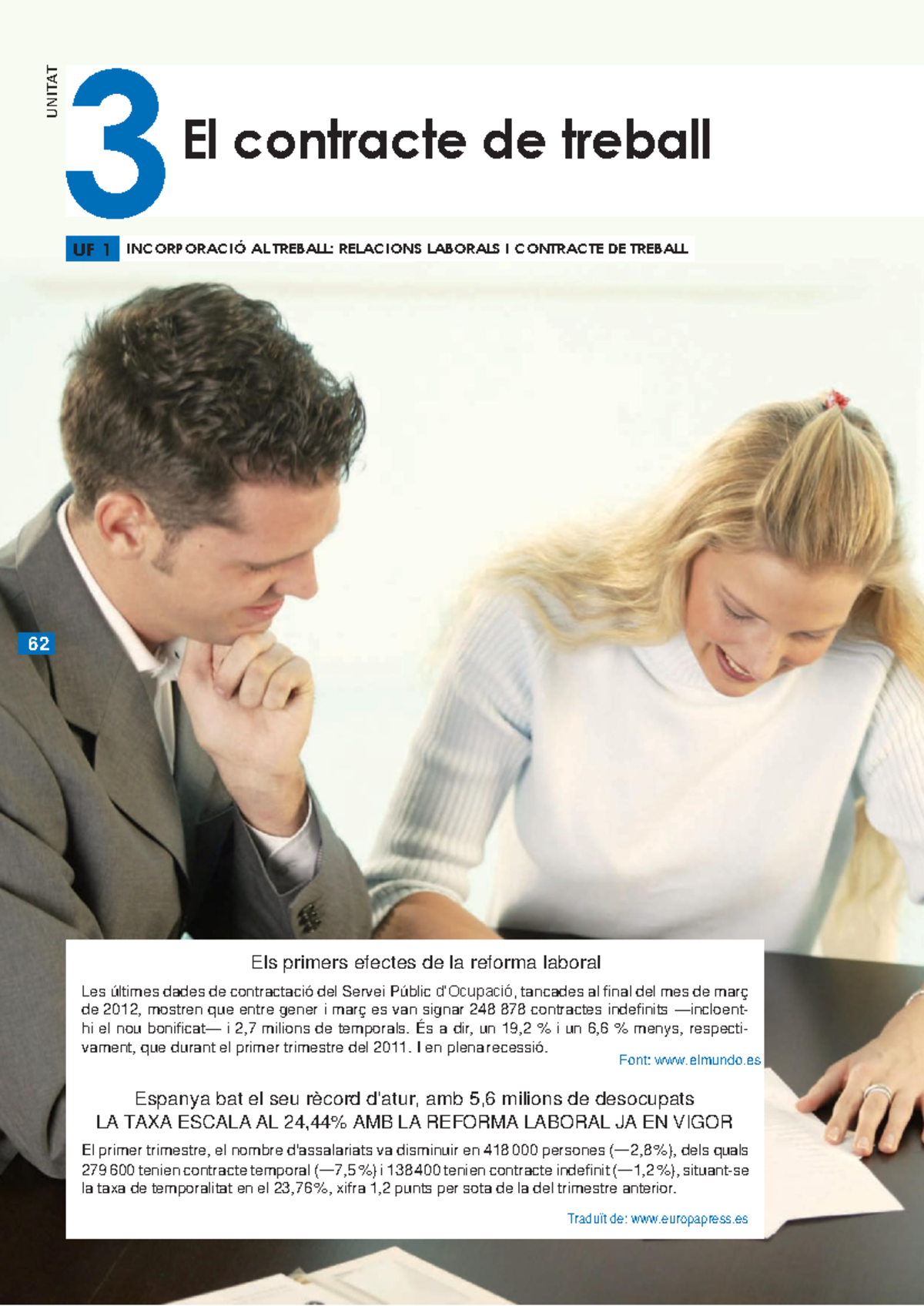 Contracte DE Treball - UF 1 INCORPORACIÓ AL TREBALL: RELACIONS LABORALS ...