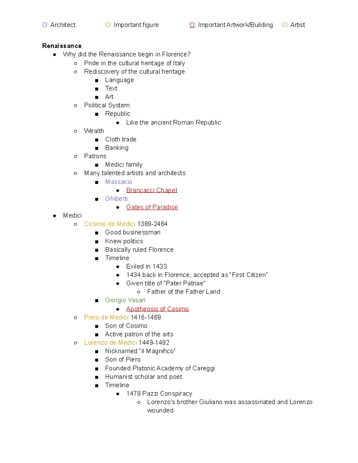 ARTHC 329 Architecture - Renaissance Why did the Renaissance begin in ...