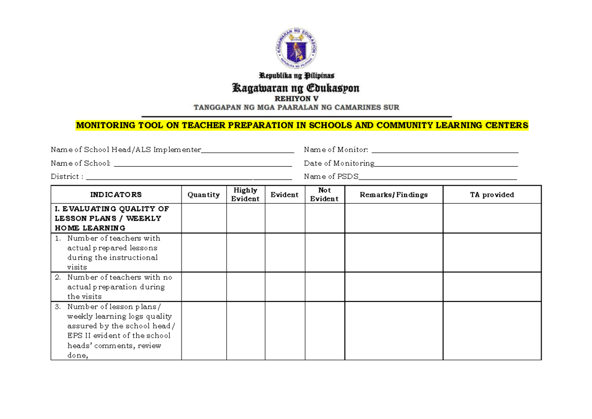 1 - TEACHER KOOK - MONITORING TOOL ON TEACHER PREPARATION IN SCHOOLS ...