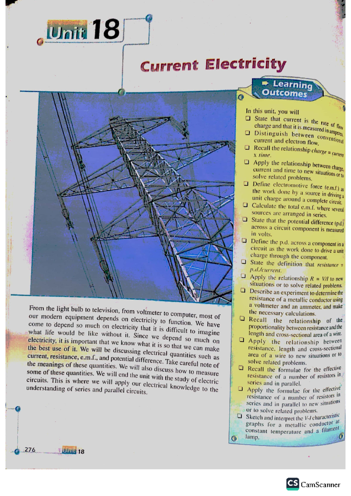 Current Electricity-Charles Chew - Unit 18 Current Electricity Learning ...