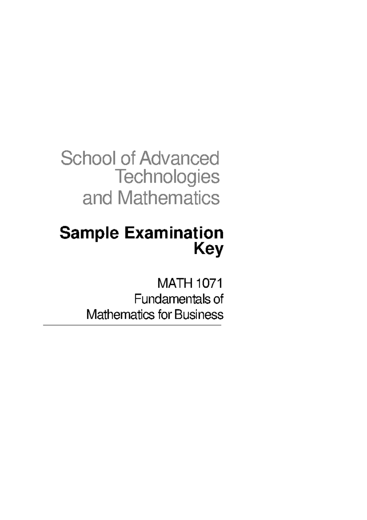 Sample Exam AK - School ofAdvanced Technologies and Mathematics Sample ...