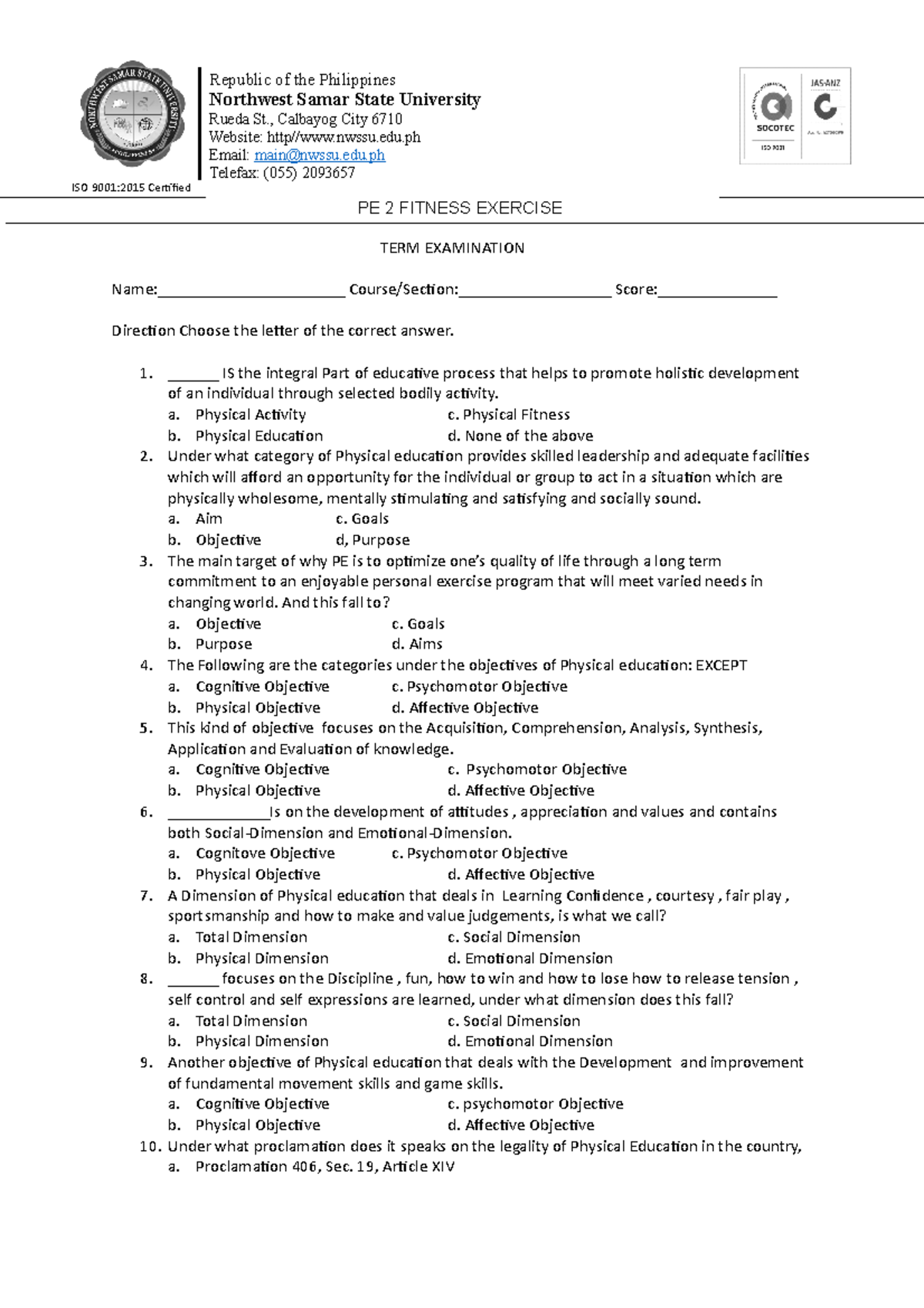 Term-Examination - this is a term examintaion ndahdihaoidh qidhioa ...
