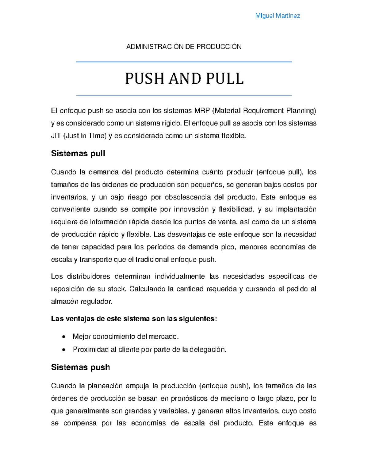 Pull and push - sistema de produccion push and pull, informacion que ...