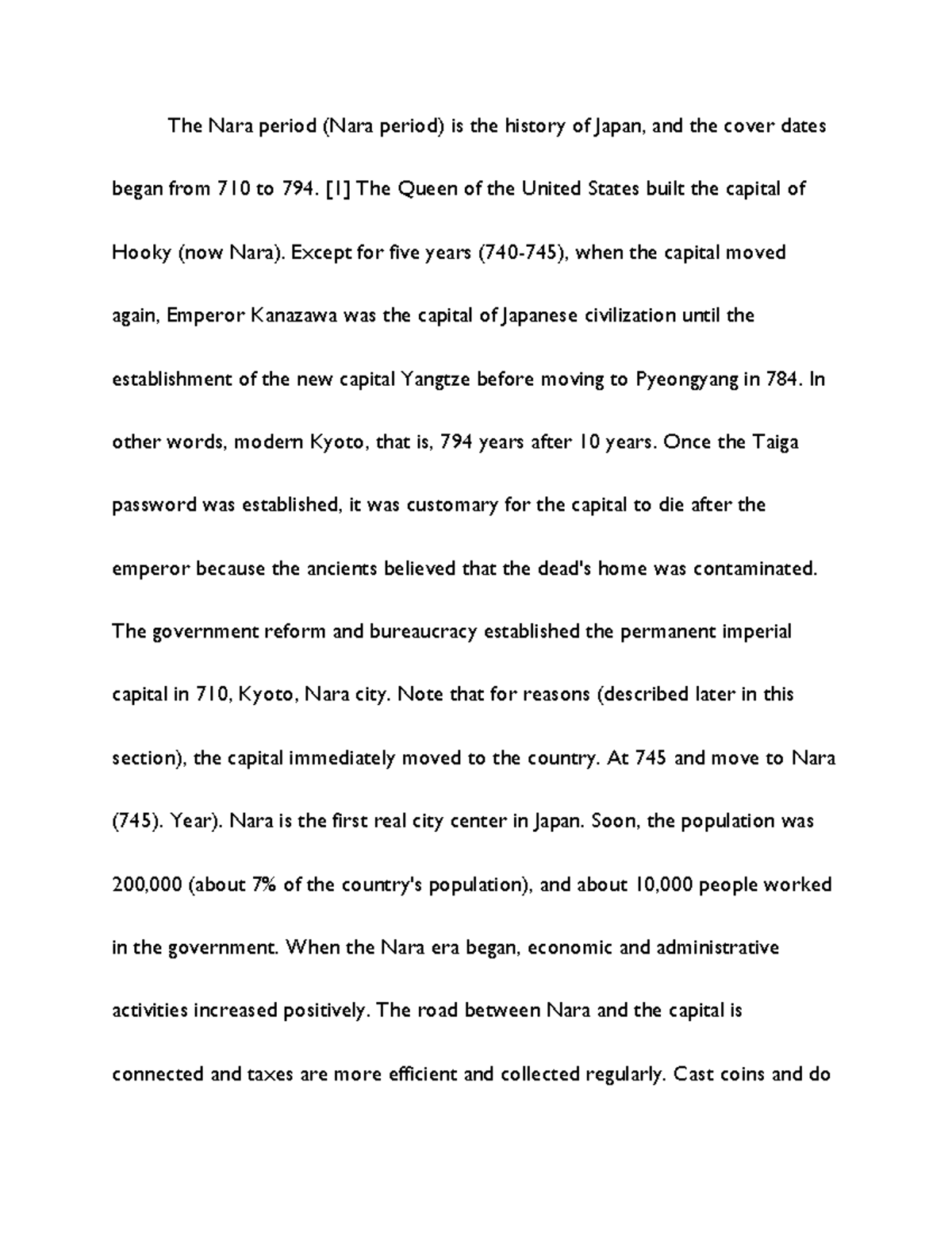 Nara Period in Japanese History - Studocu