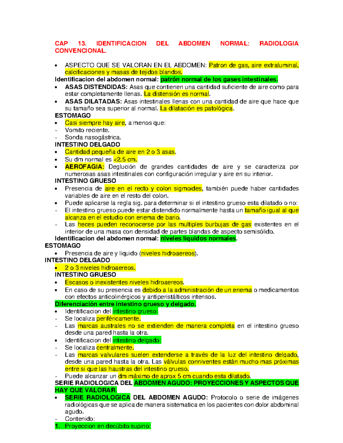 CAP 13-18 radio guia - CAP 13. IDENTIFICACION DEL ABDOMEN NORMAL ...