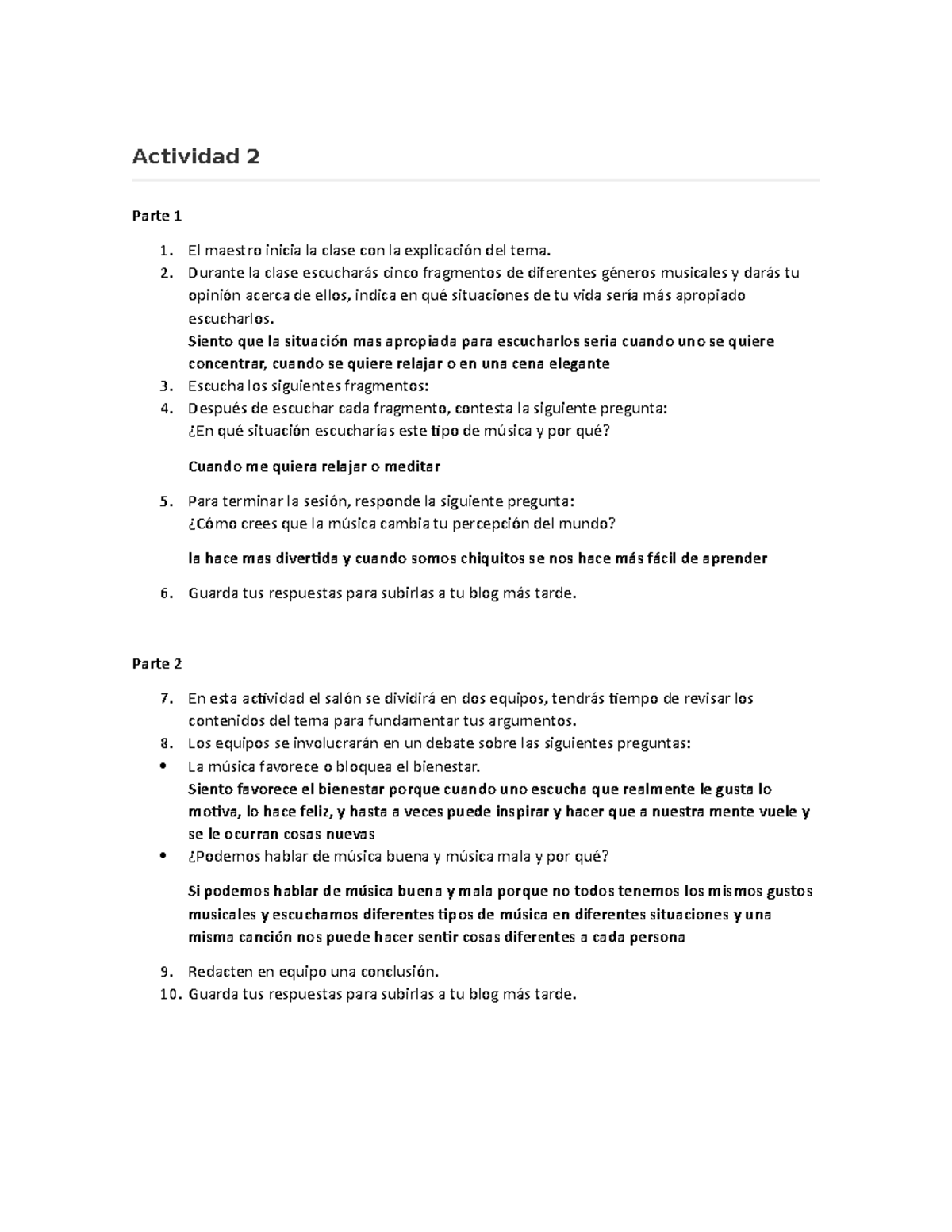 Actividad 2 musica - Nota: 508 - Actividad 2 Parte 1 El maestro inicia ...