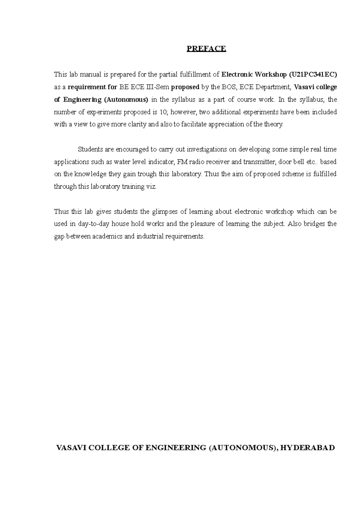 Reference Manual (EWS) - PREFACE This lab manual is prepared for the ...