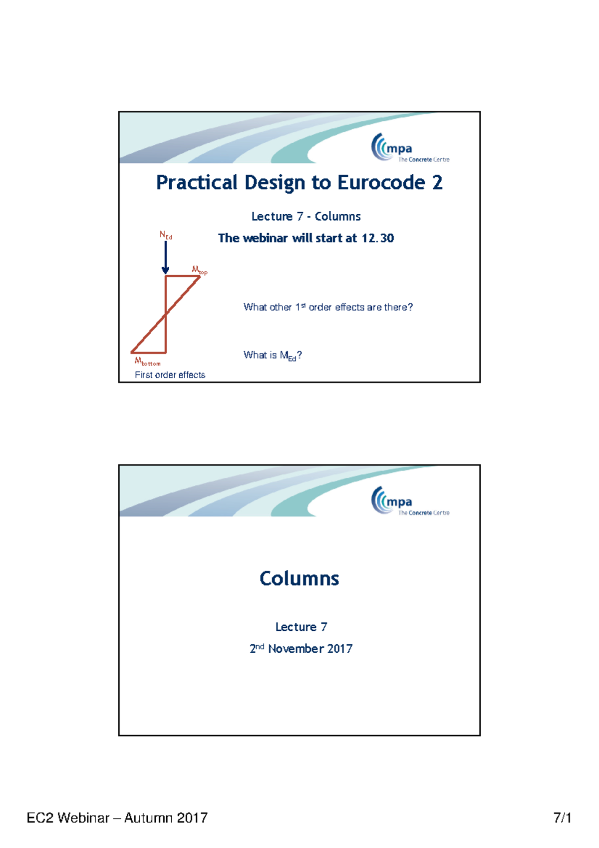 Lecture 7 Columns PHG B2 Rev 4 2Nov17 - - Studocu
