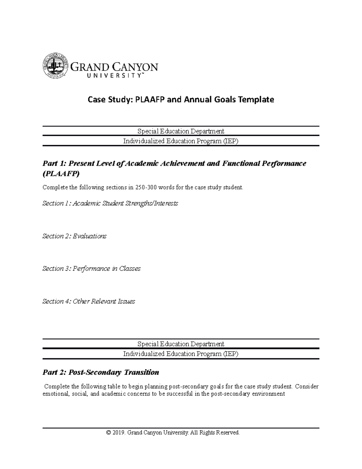 SPD-300-T7-RS-Case Study- Plaafp and Annual Goals Template - Case Study ...