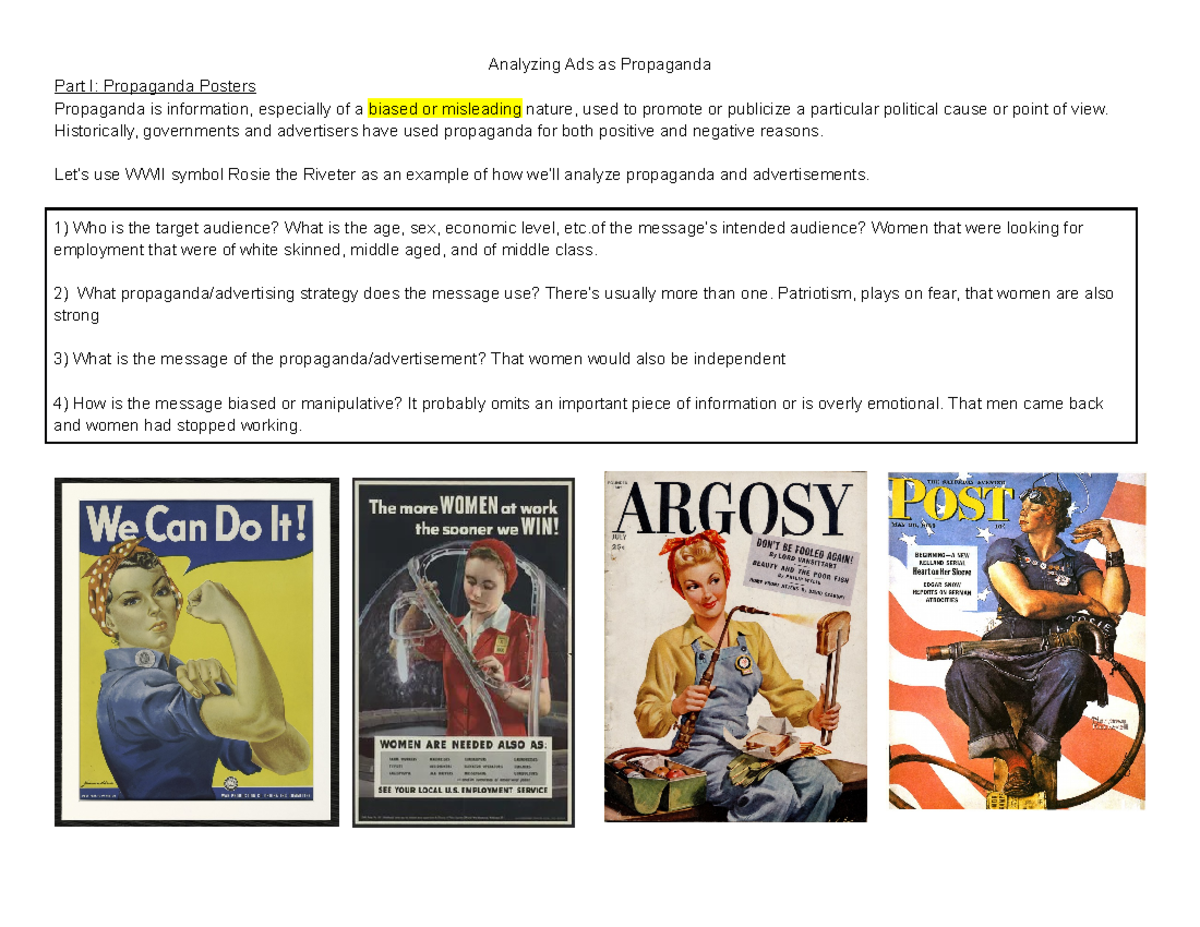 Sara Burke - Analyzing Ads as Propaganda - Analyzing Ads as Propaganda ...