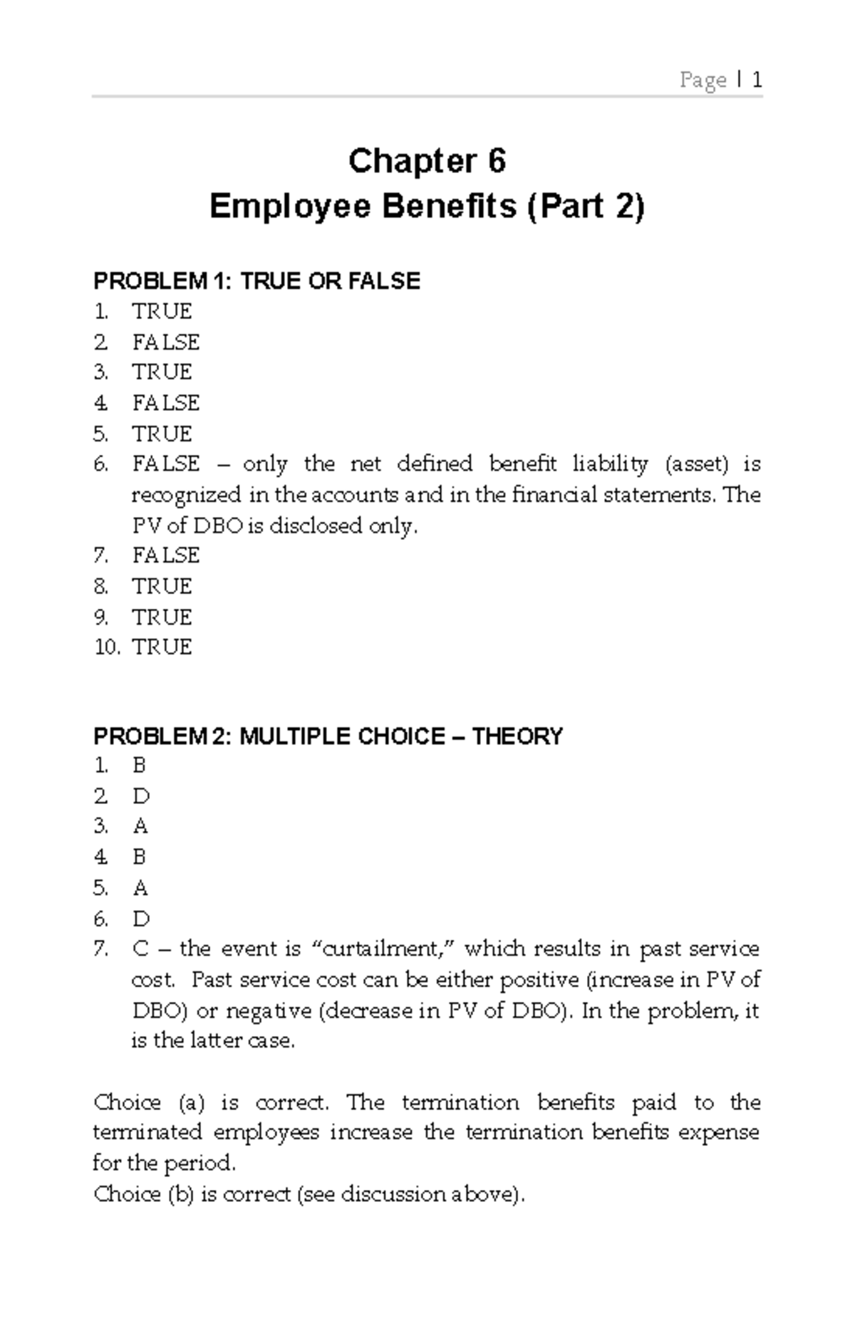 Chapter 6- Sol. Ma.- IA2 (Millan) - Chapter 6 Employee Benefits (Part 2 ...