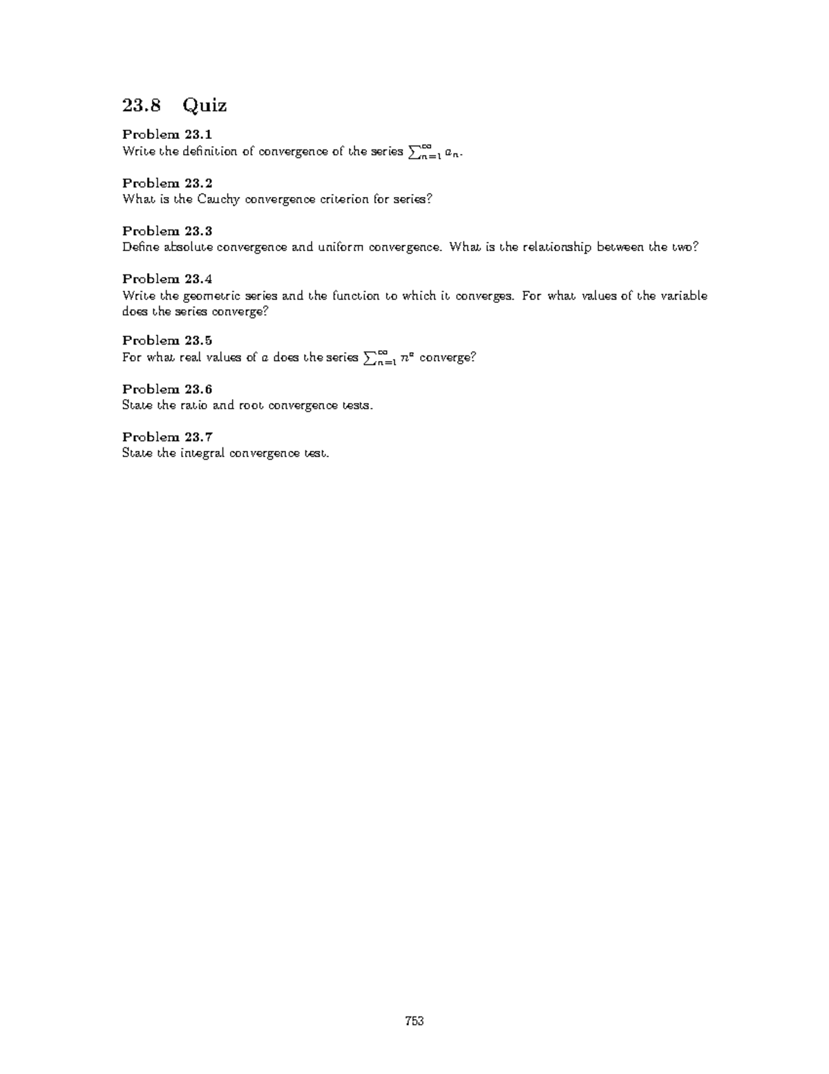 Ref MATH Adv Math Methods Sean Mauch-194 - 23 Quiz Problem 23. Write the definition of ...