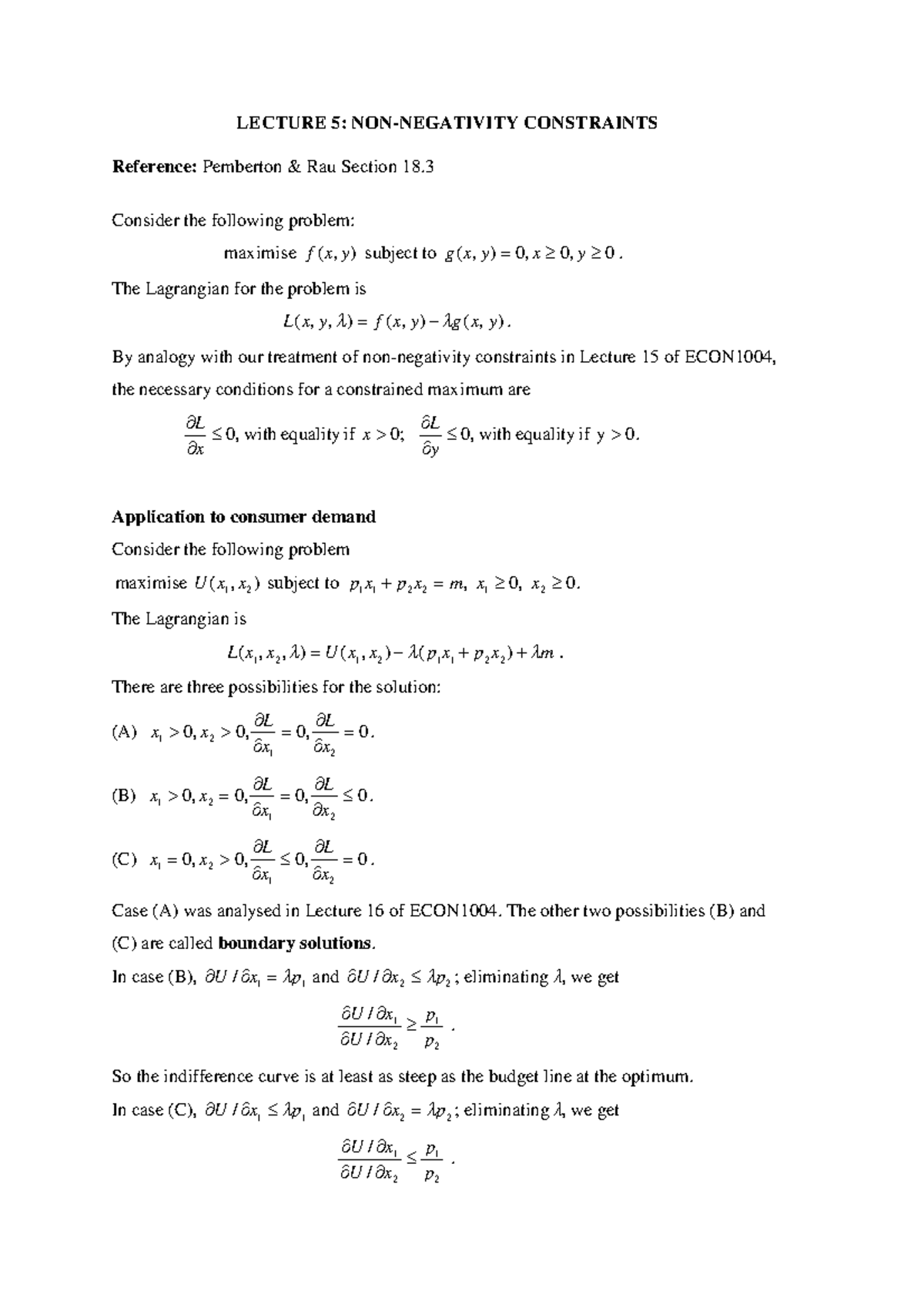 Lect05 - mathematics notes and assignments - LECTURE 5 :NON-NEGATIVITY ...